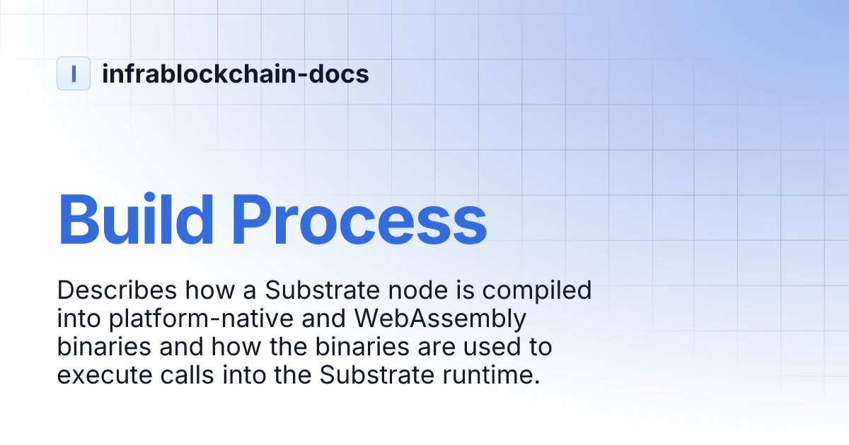 Build Process | infrablockchain-docs