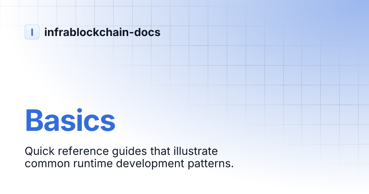 Basics | infrablockchain-docs