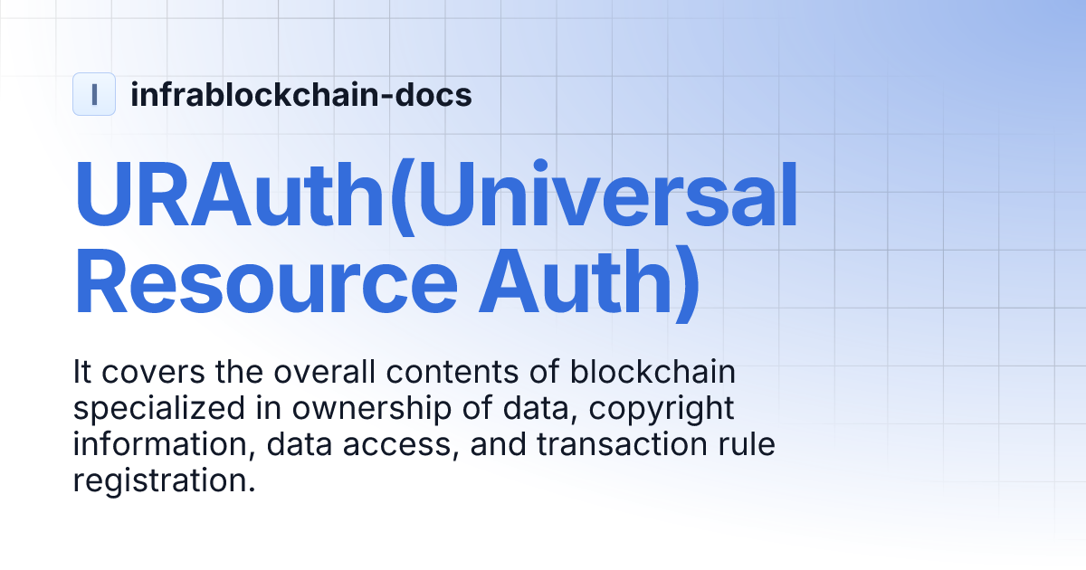 URAuth(Universal Resource Auth) | infrablockchain-docs
